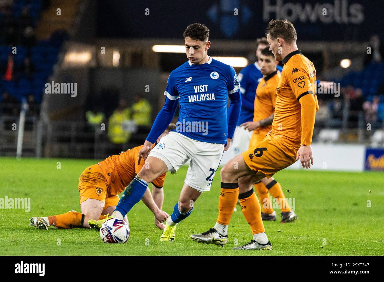 Cardiff, UK. 25th Feb, 2025. Yousef Salech of Cardiff City during the ...