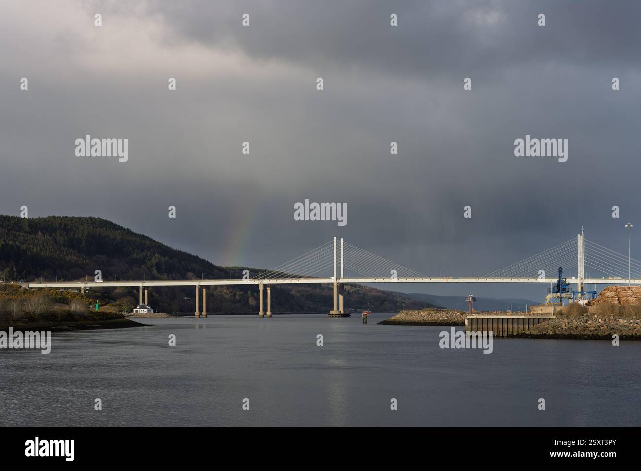 25 February 2025. Kessock Bridge,Inverness,Scotland. This is the view ...