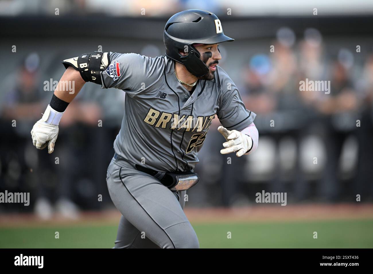 Bryant's Gavin Noriega (25) runs during an NCAA college baseball game against Central Florida ...