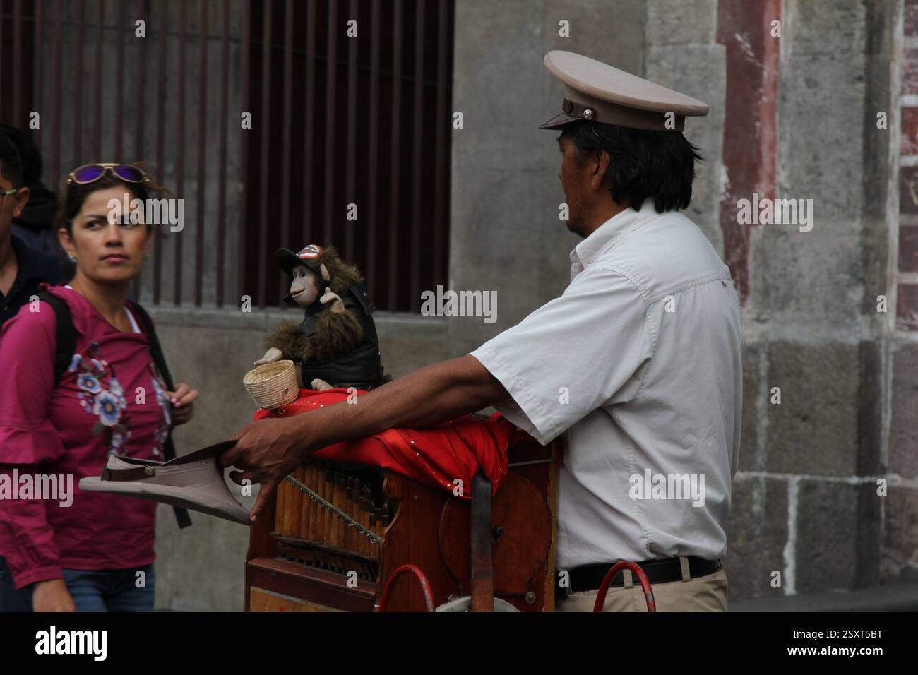 Mexico City, Mexico; 11 10 2017; An organillero playing the organillo ...