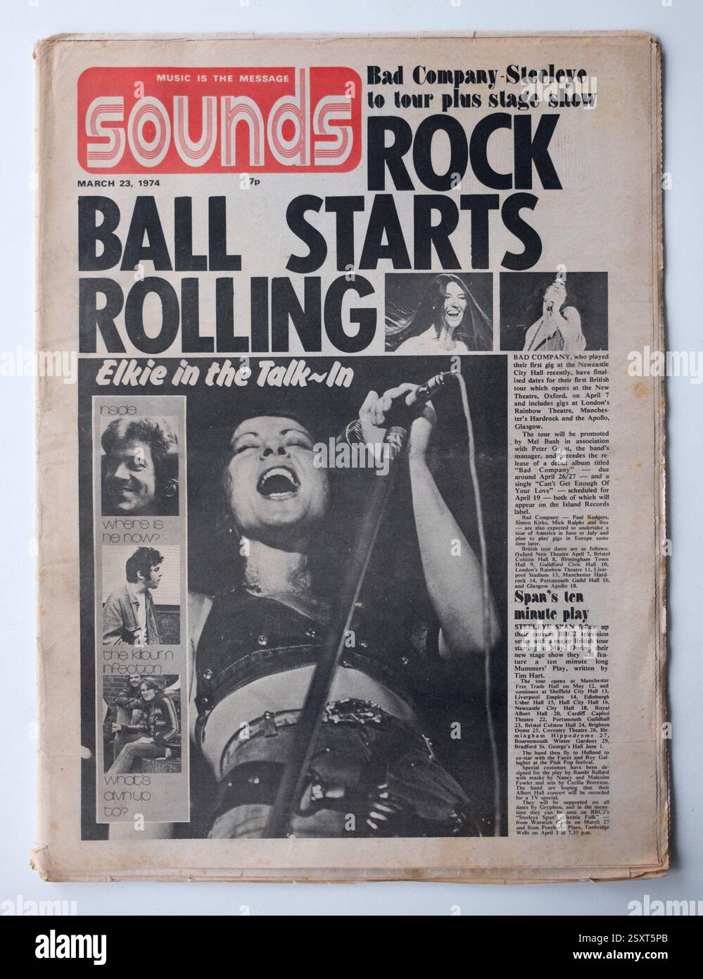 Vintage 1970s Issue of the SOUNDS Rock and Pop Music Paper Elkie Brooks ...
