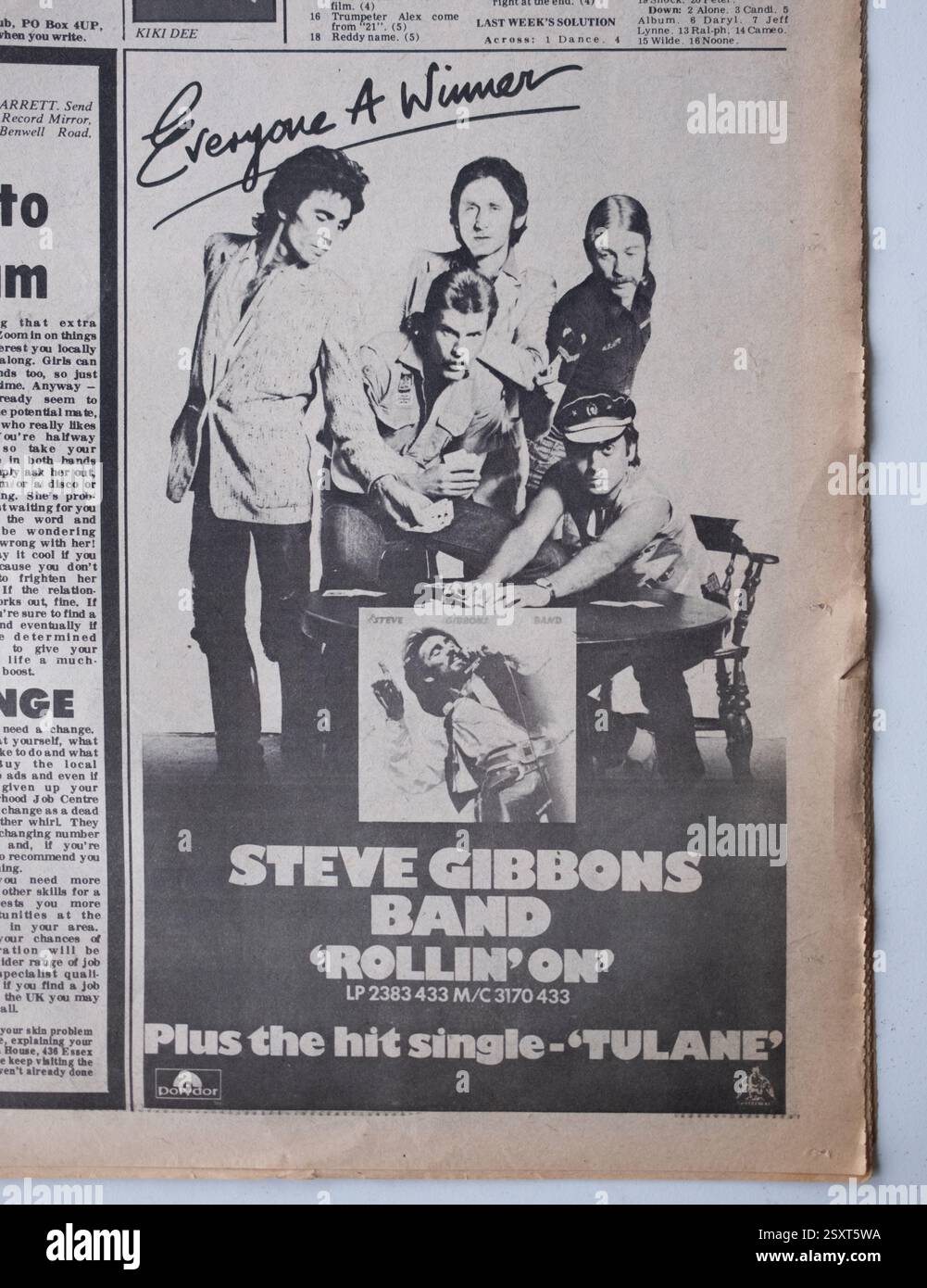 Advert in a Vintage 1970s Issue of the RECORD MIRROR Rock and Pop Music ...