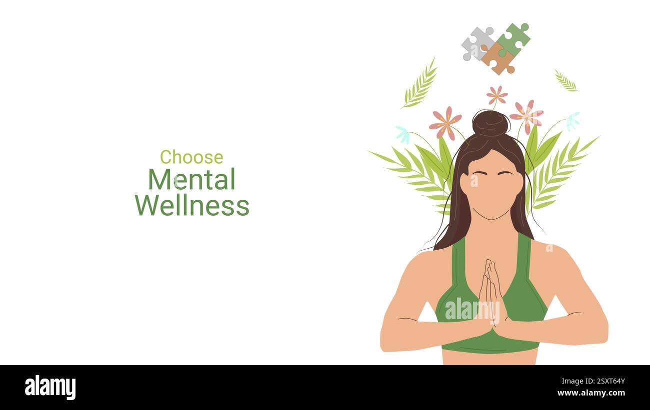 Mental health awareness month design layout banner. Emotional stability ...