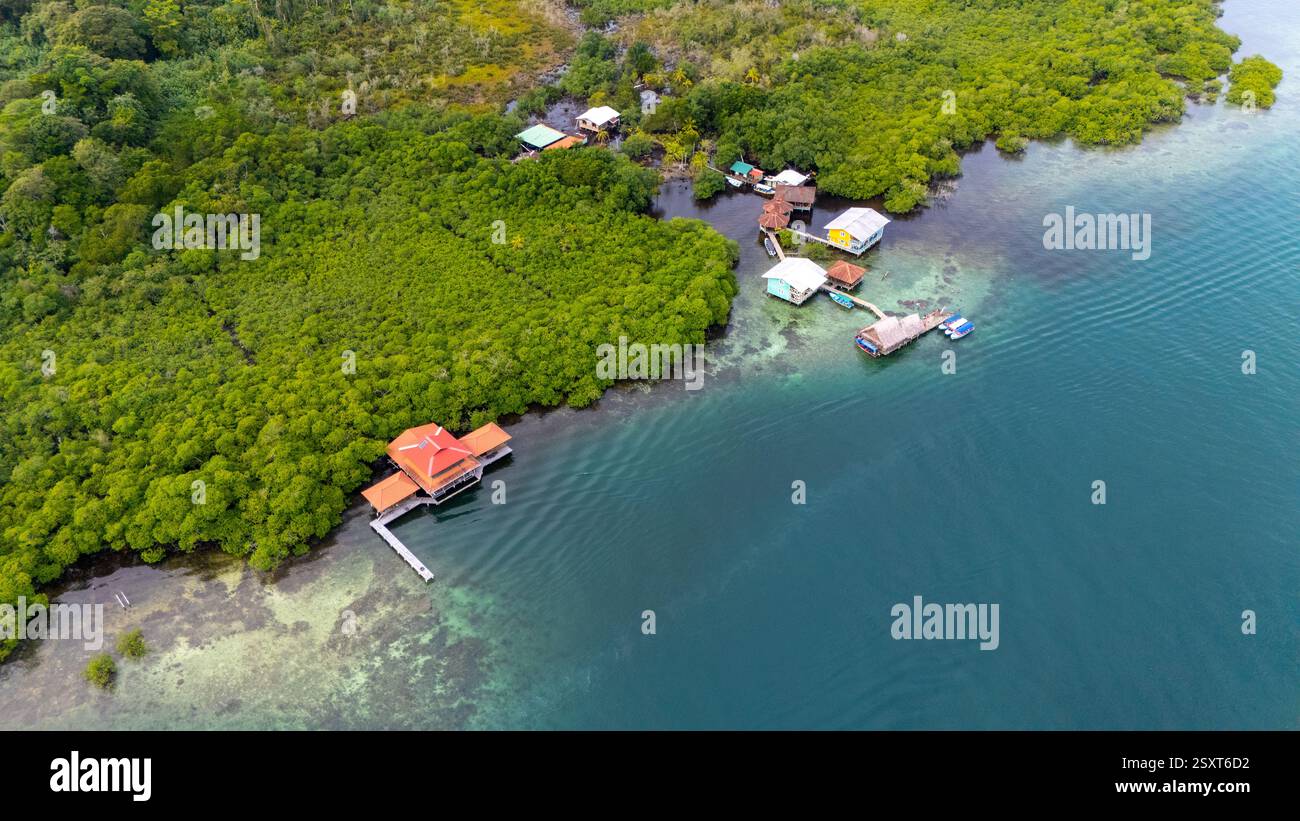 Panama.Tropical Island Aerial View. Wild coastline lush exotic green ...