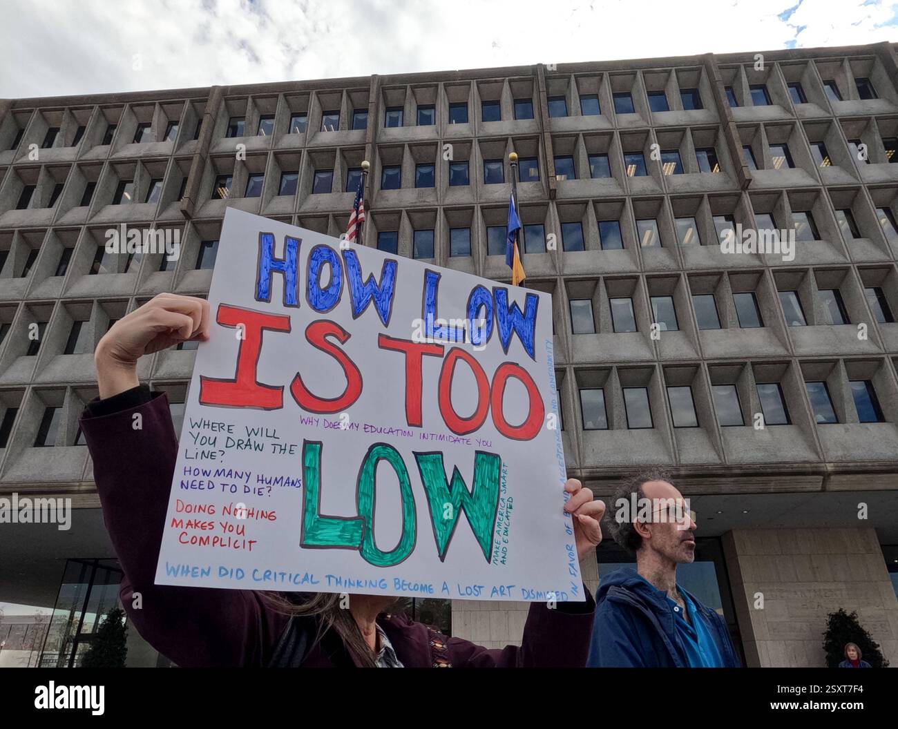 People rally outside of the HSS in Washington, District of Columbia ...