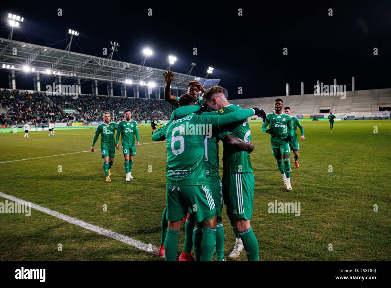 Players of Radomiak seen celebrating after goal from Capita Capemba ...