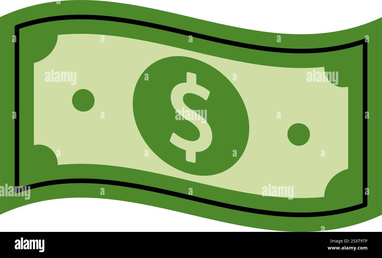 A green dollar bill. Money investment and business commerce. Vector ...