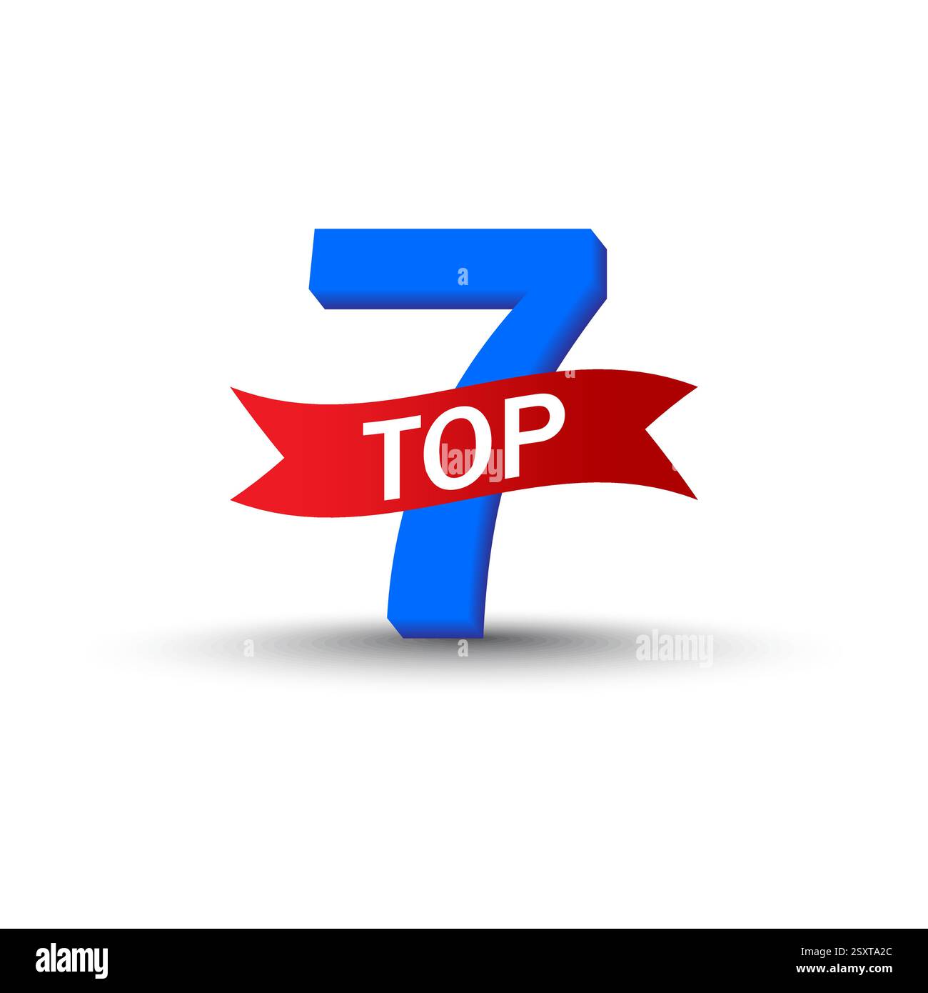 Gradient top 7. Bold seven digit. Red ribbon text. Ranking award icon ...