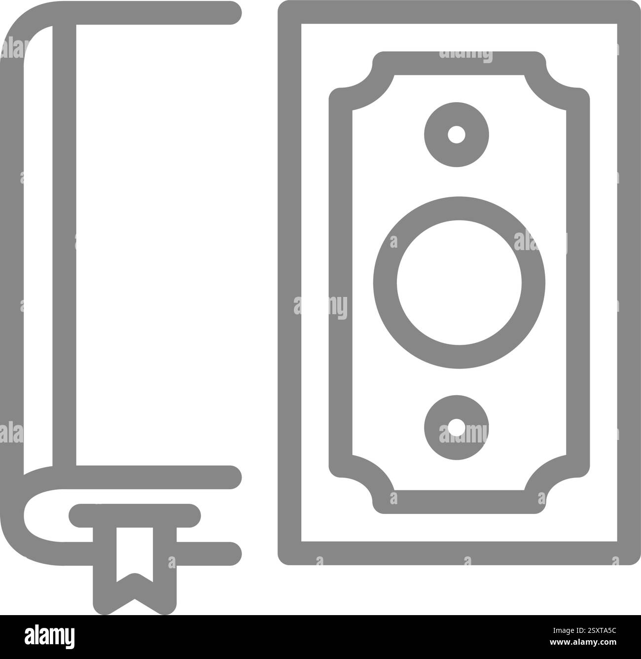 Book with money line icon. Financial literacy symbol. Vector ...