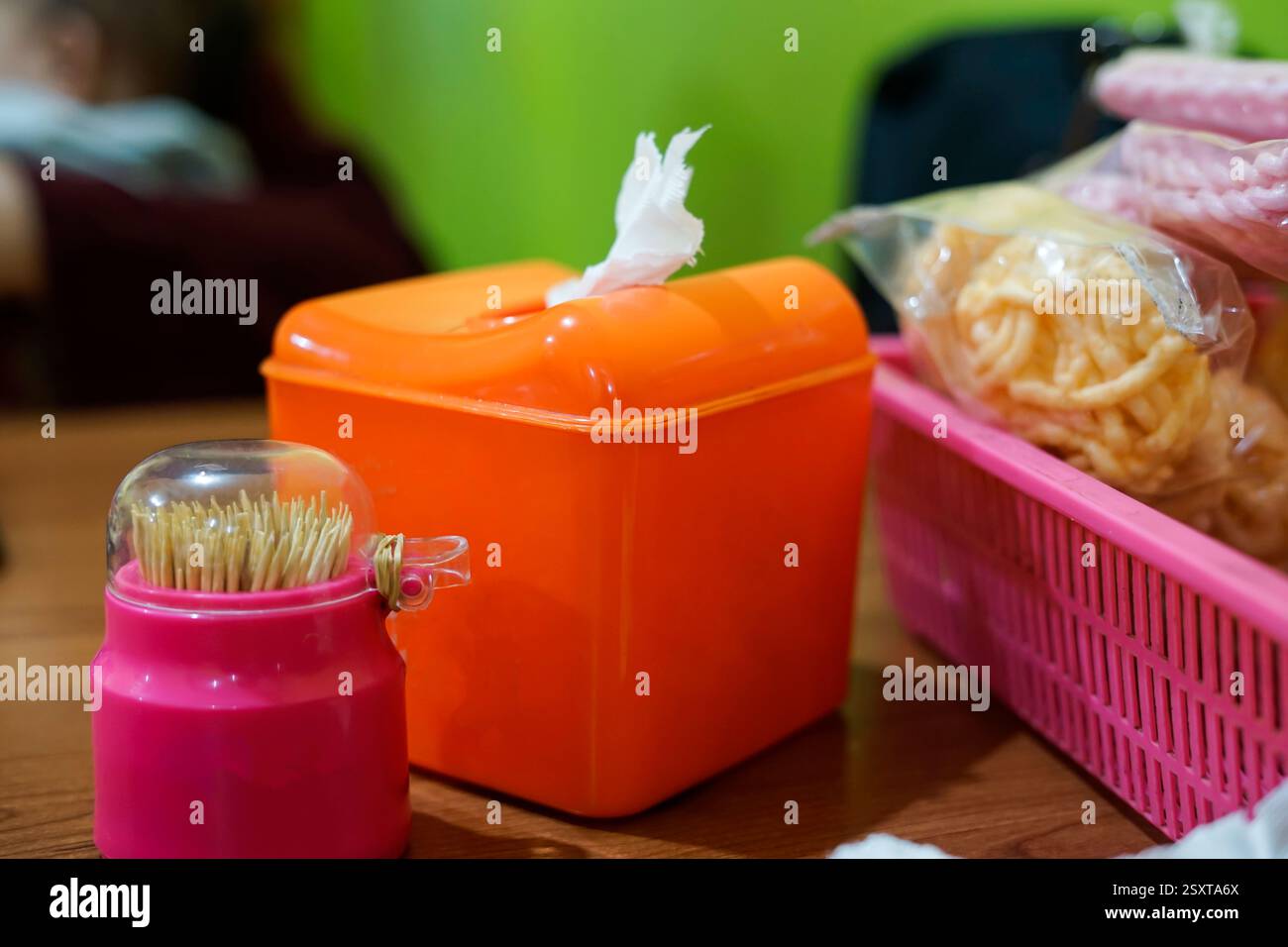 tissue box and toothpick in restaurant Stock Photo - Alamy