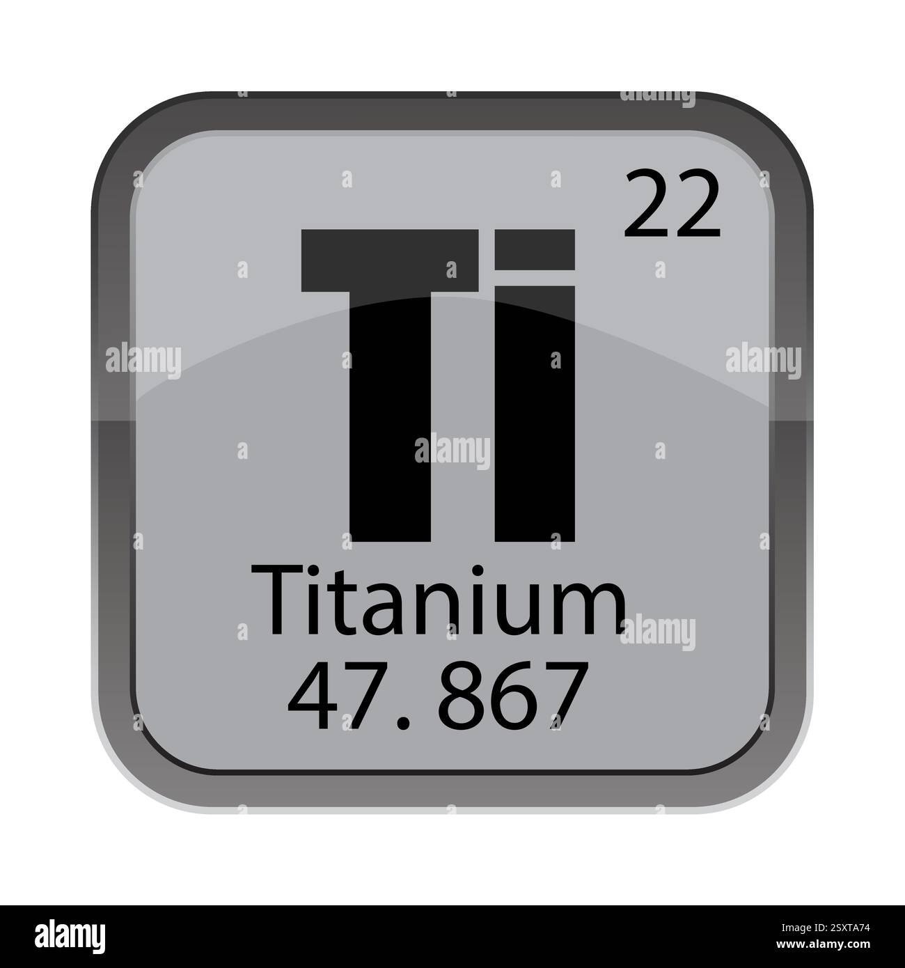 Ti Titanium element from table. Number 22 twentytwo. Mass 47.867 forty ...
