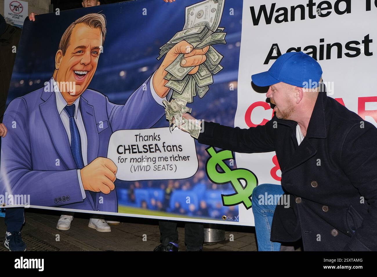 London, UK. 25th February, 2025. Chelsea football fans gathered ahead ...
