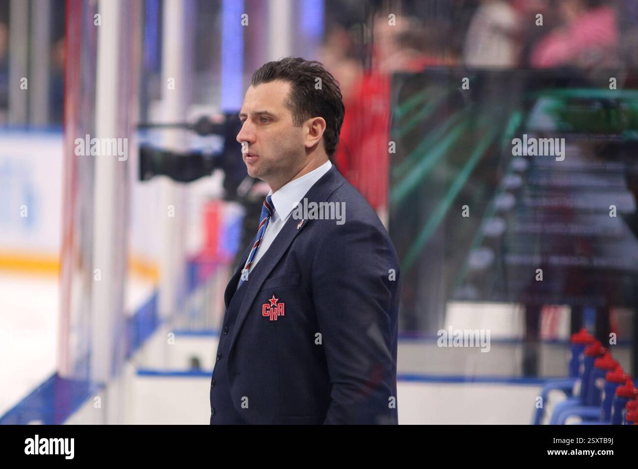 Roman Rotenberg, Head coach of SKA Hockey Club seen during the Hockey ...