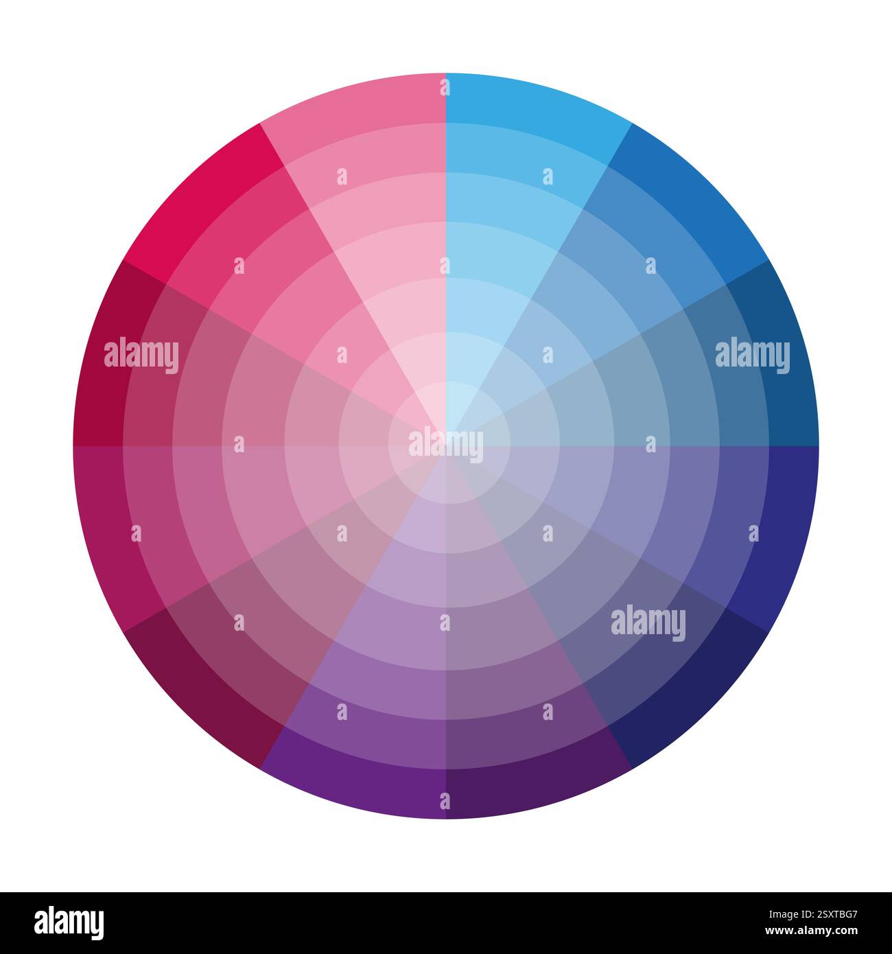 Color wheel. Pink blue tones. Gradient spectrum. Vector circle Stock ...