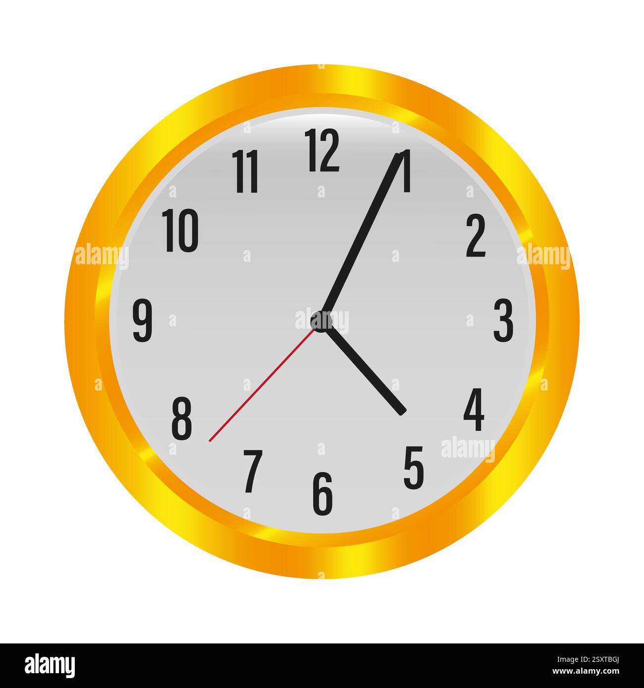Wall clock. Gold frame. Time concept. Vector illustration Stock Vector ...