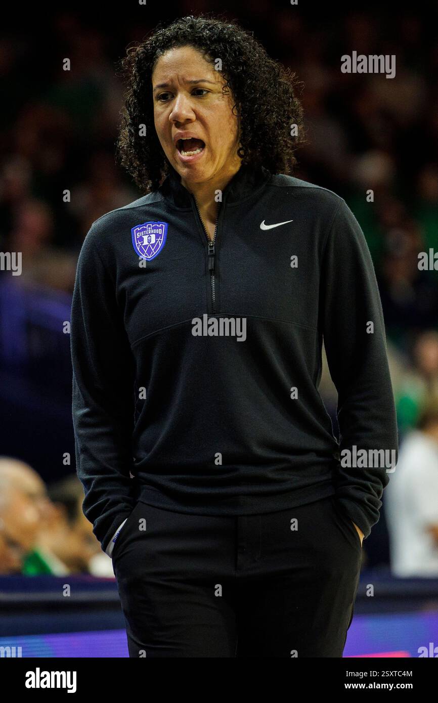 Duke head coach Kara Lawson during the first half of an NCAA college ...