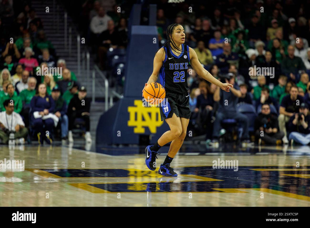 Duke guard Taina Mair (22) advances the ball during the first half of ...