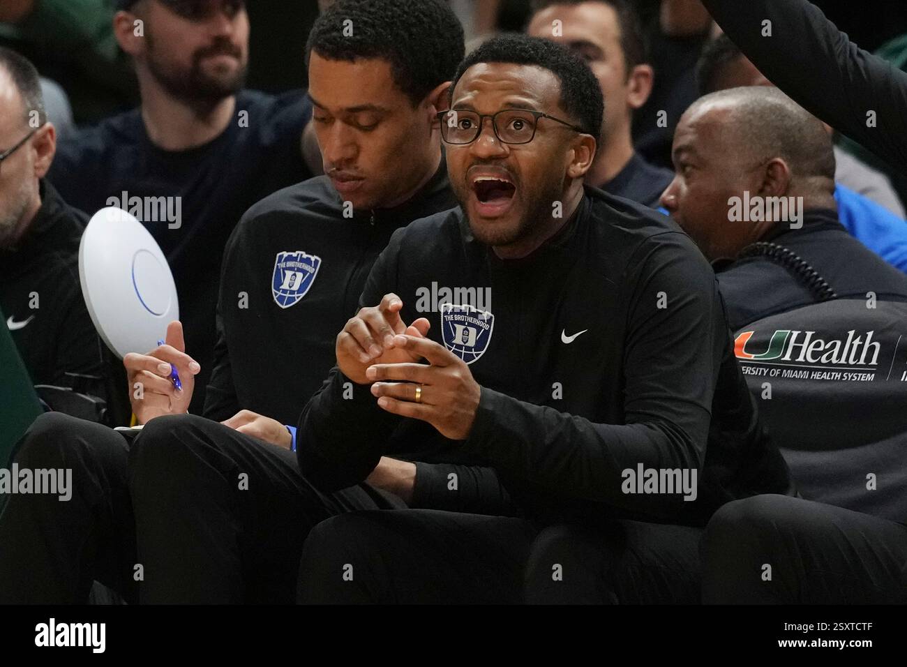 Duke associate coach Jai Lucas gestures during the second half of an ...