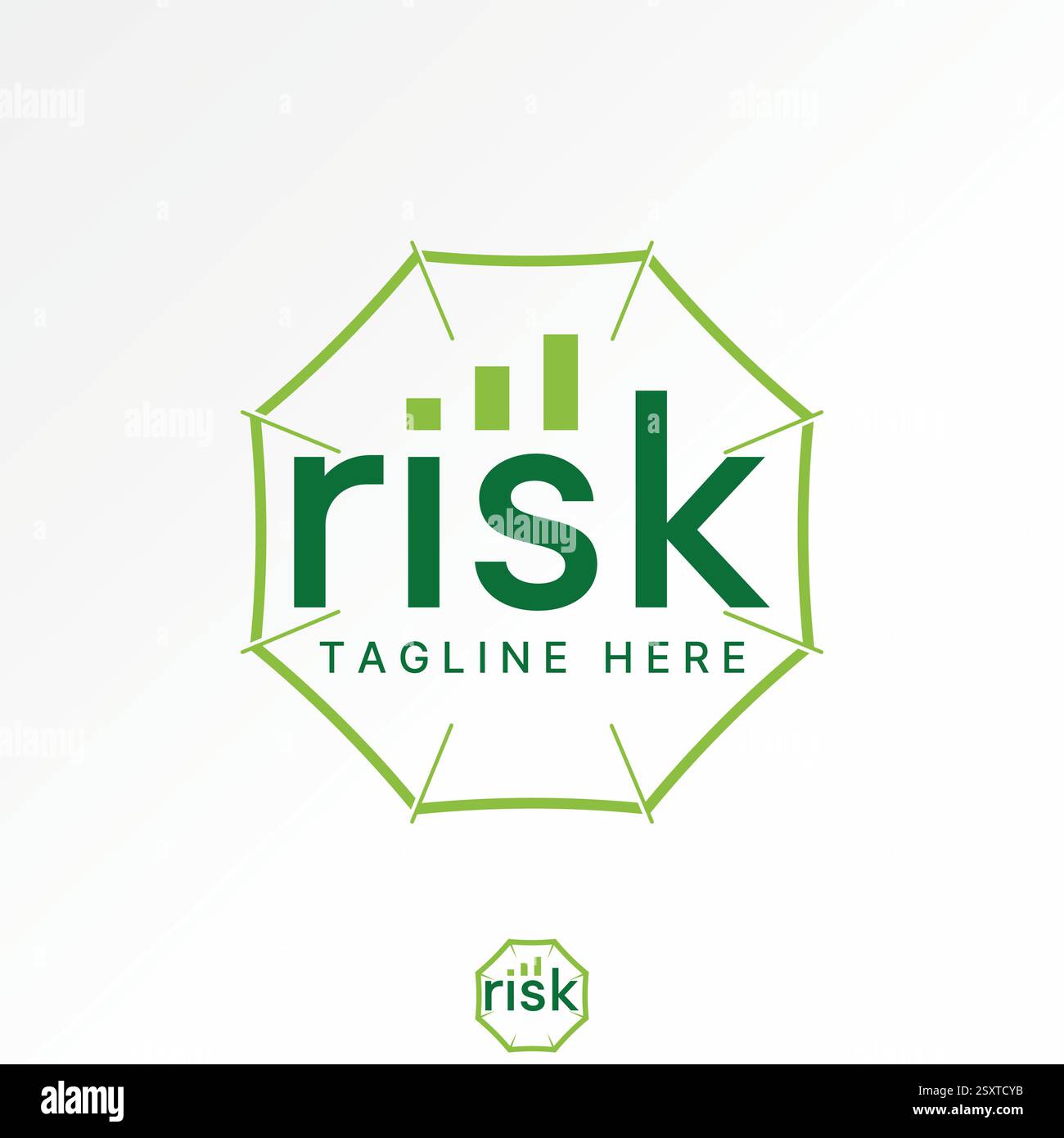 Logo design graphic concept creative premium vector stock image top sell text word Risk graph ...