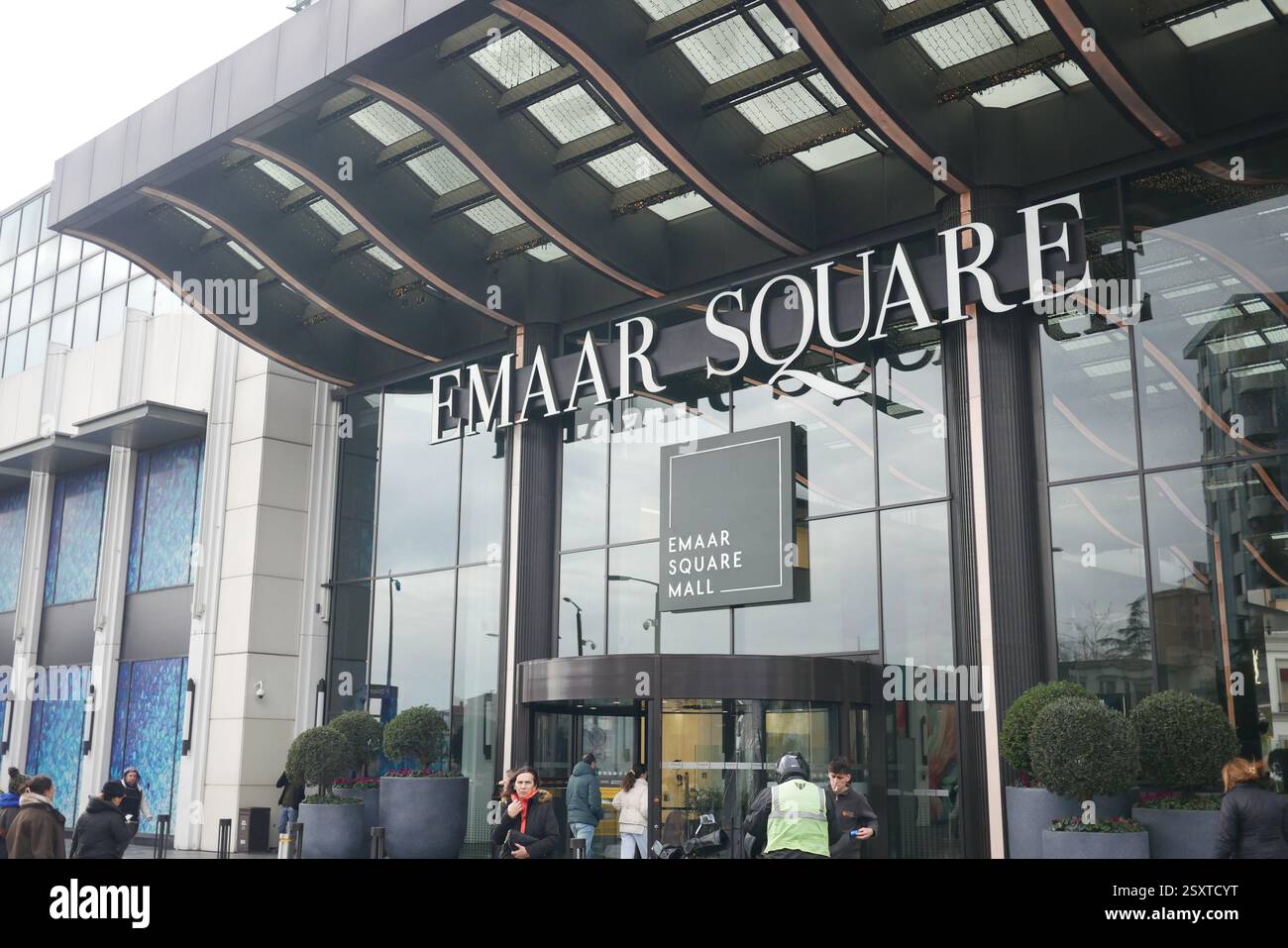 turkey istanbul 10 february 2025 Emaar Square Mall bustling with shoppers in a modern urban ...