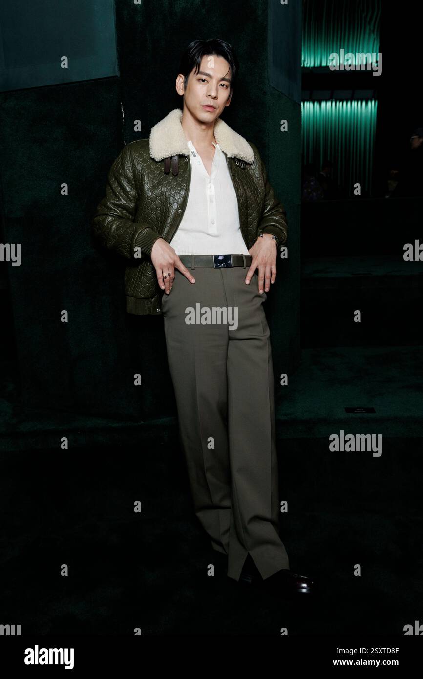 Austin Lin attends GUCCI Autumn-Winter 2025 runway during Milan Fashion ...