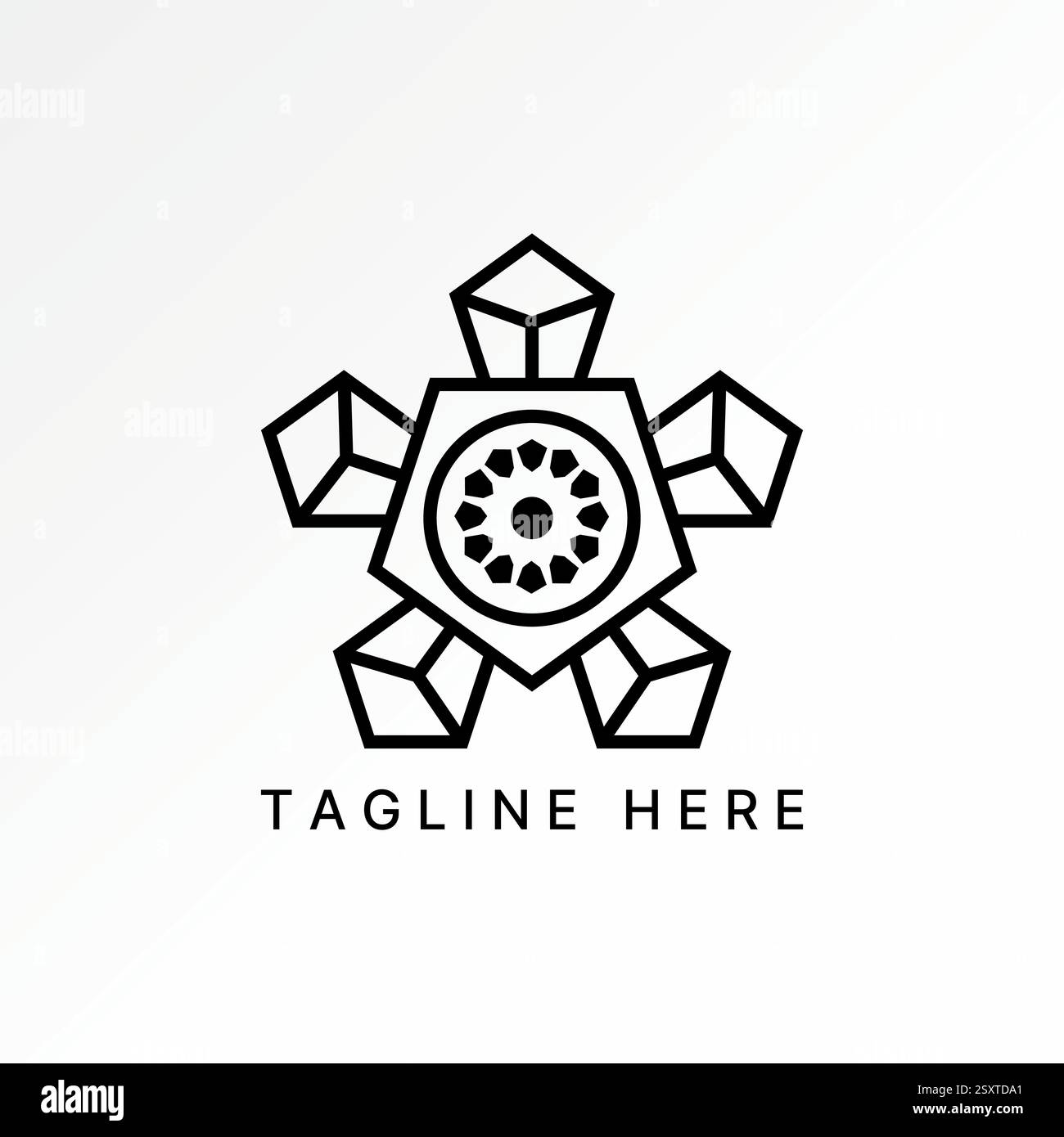 Logo design graphic concept creative premium vector stock image top sell 3D pentagon pattern up ...