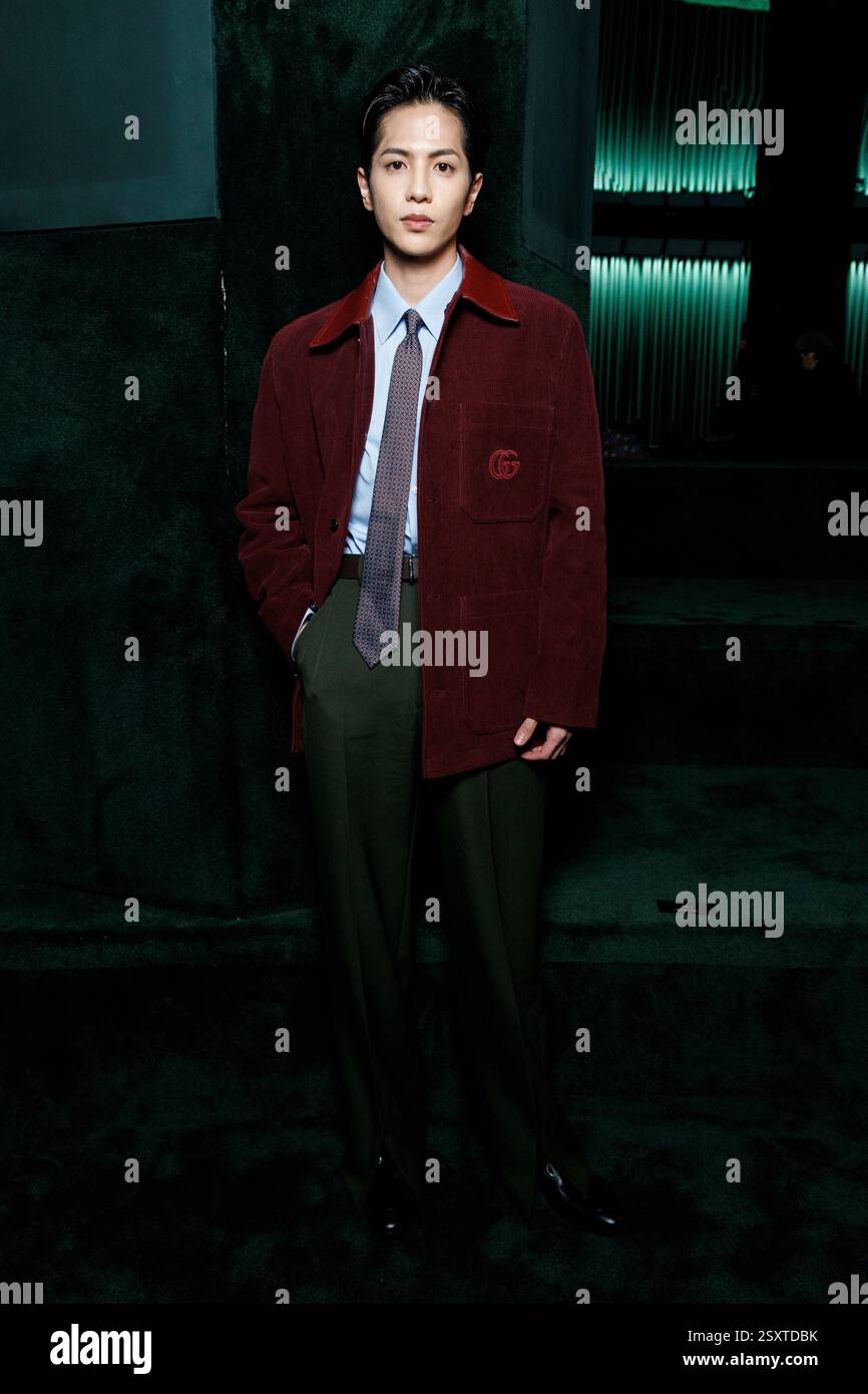 Jun Shison attends GUCCI Autumn-Winter 2025 runway during Milan Fashion ...