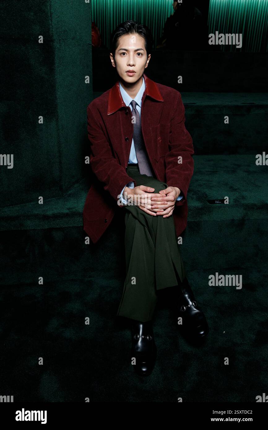 Jun Shison attends GUCCI Autumn-Winter 2025 runway during Milan Fashion ...