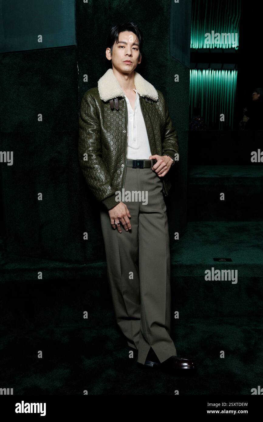Austin Lin attends GUCCI Autumn-Winter 2025 runway during Milan Fashion ...
