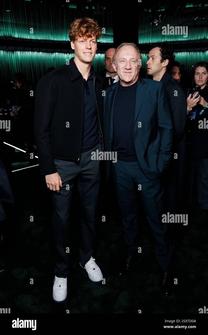 Jannik Sinner and Franvßois-Henri Pinault attend GUCCI Autumn-Winter ...