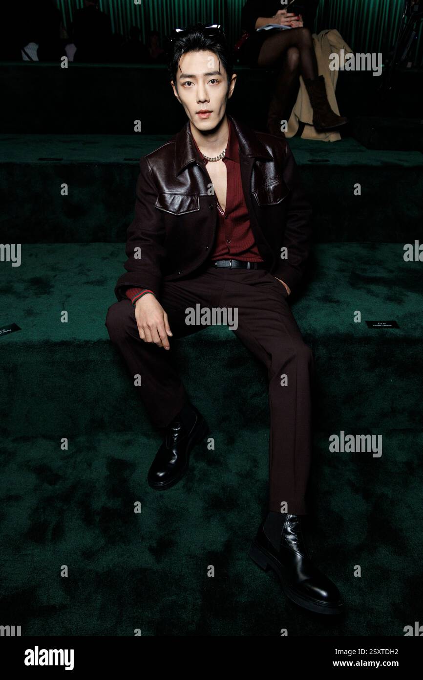 Xiao Zhan attends GUCCI Autumn-Winter 2025 runway during Milan Fashion ...