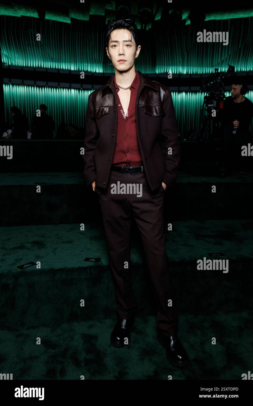 Xiao Zhan attends GUCCI Autumn-Winter 2025 runway during Milan Fashion ...