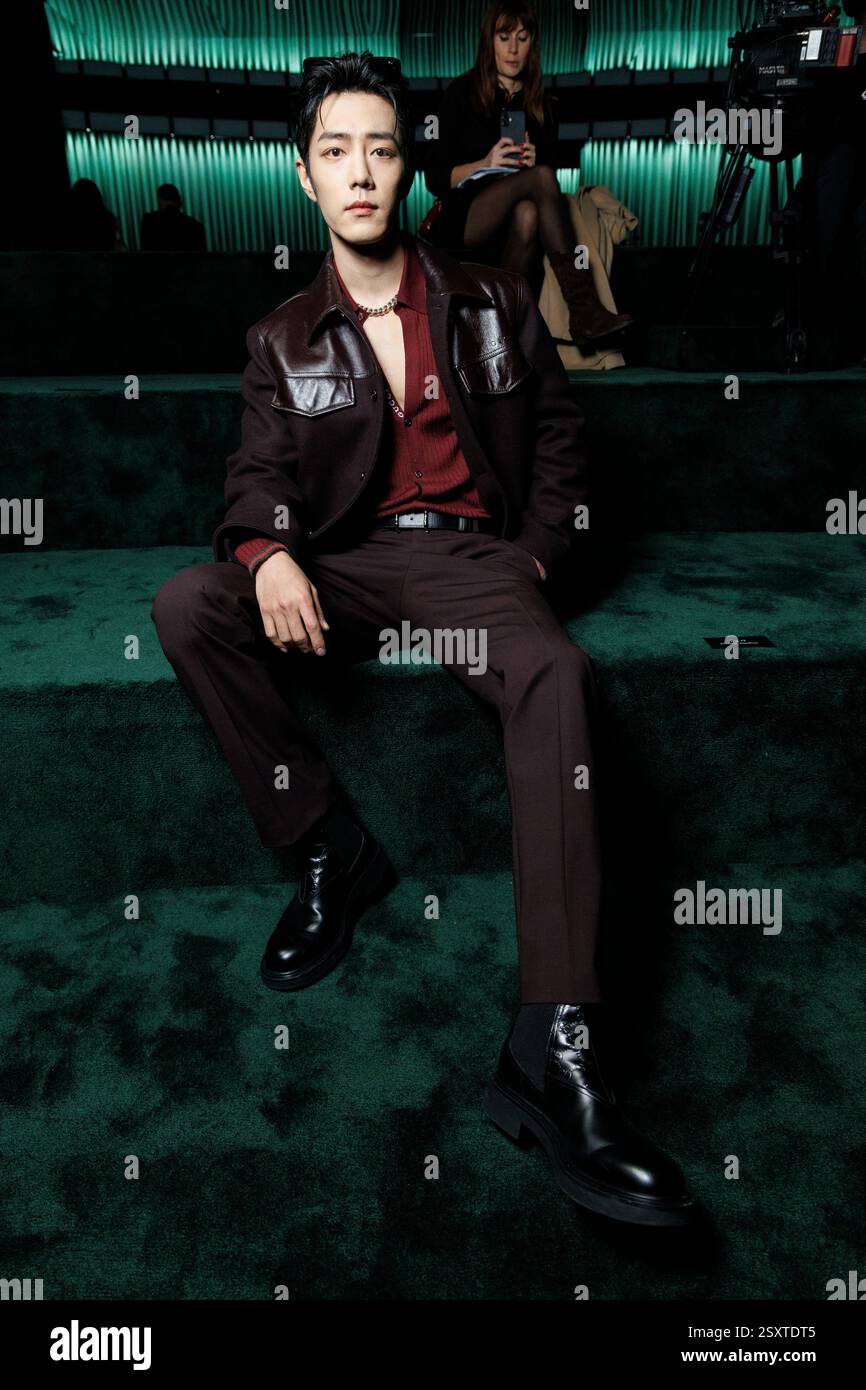 Xiao Zhan attends GUCCI Autumn-Winter 2025 runway during Milan Fashion ...