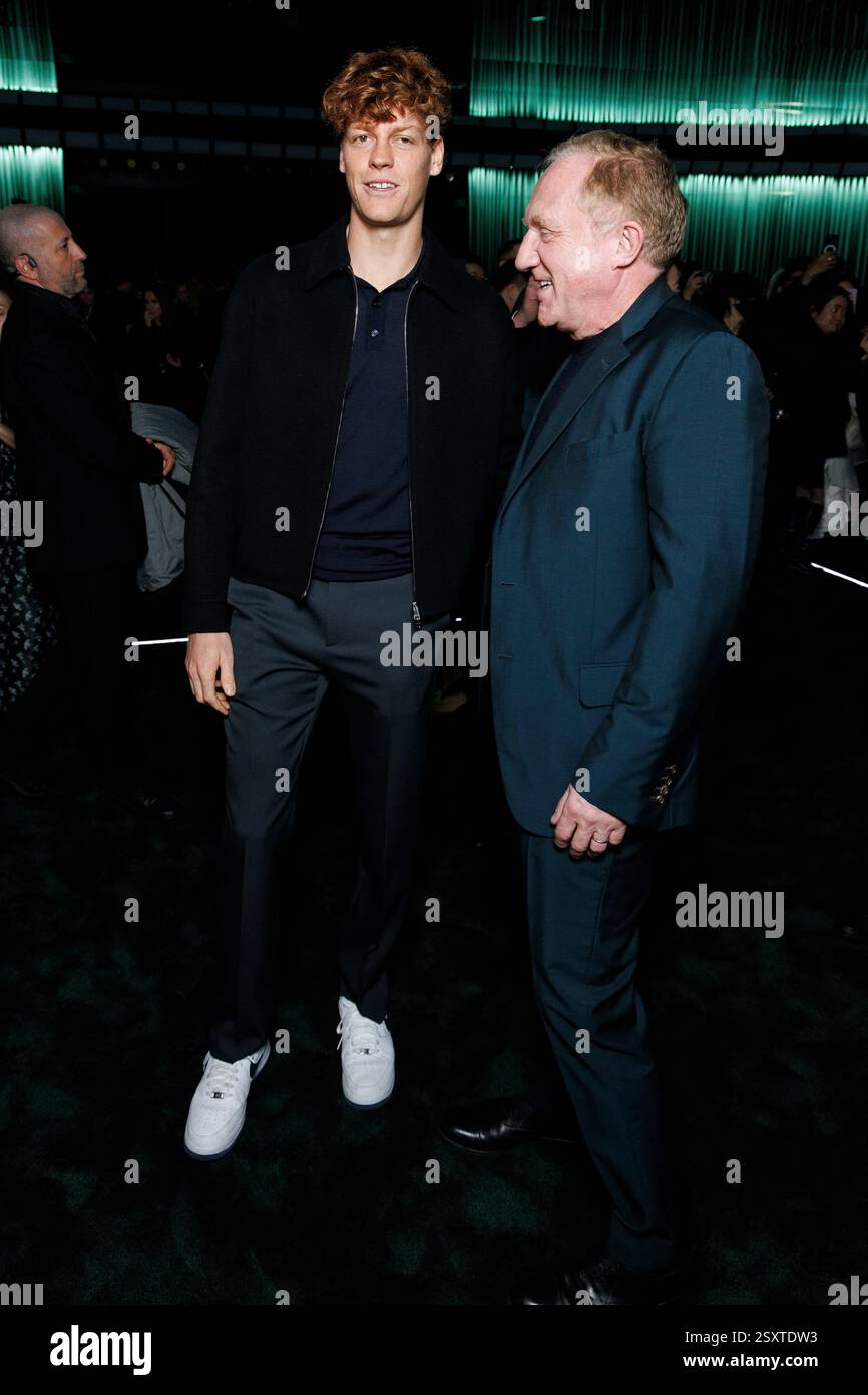 Milan, Italien. 25th Feb, 2025. Jannik Sinner and Franvßois-Henri ...