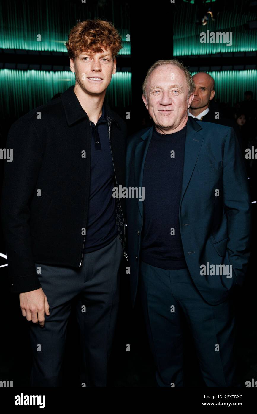 Milan, Italien. 25th Feb, 2025. Jannik Sinner and Franvßois-Henri ...