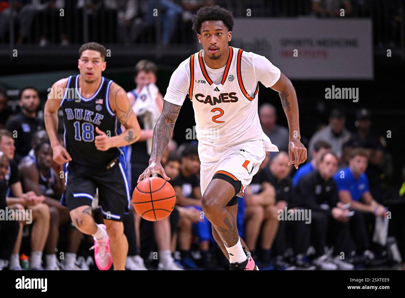 CORAL GABLES, FL - FEBRUARY 25: Miami forward Brandon Johnson (2 ...