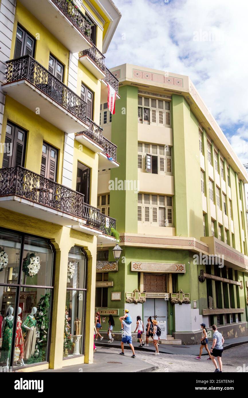 San Juan Puerto Rico,Viejo Old San Juan,Calle Tetuan,green Art Deco ...