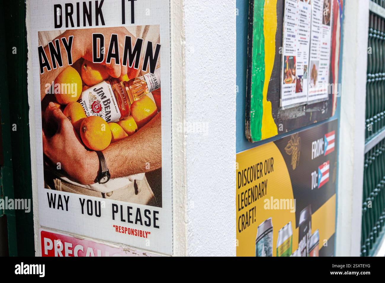 San Juan Puerto Rico,Viejo Old San Juan,Calle Cristo,Jim Beam whiskey ...