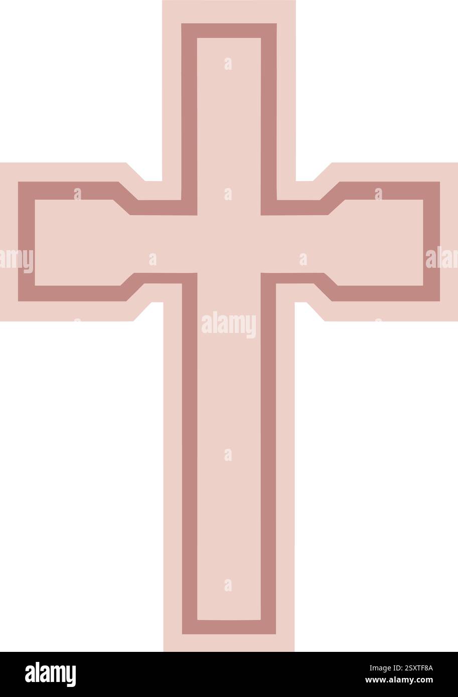 Baptism Cross Minimalist Pink Sacred Symbol Stock Vector Image & Art ...