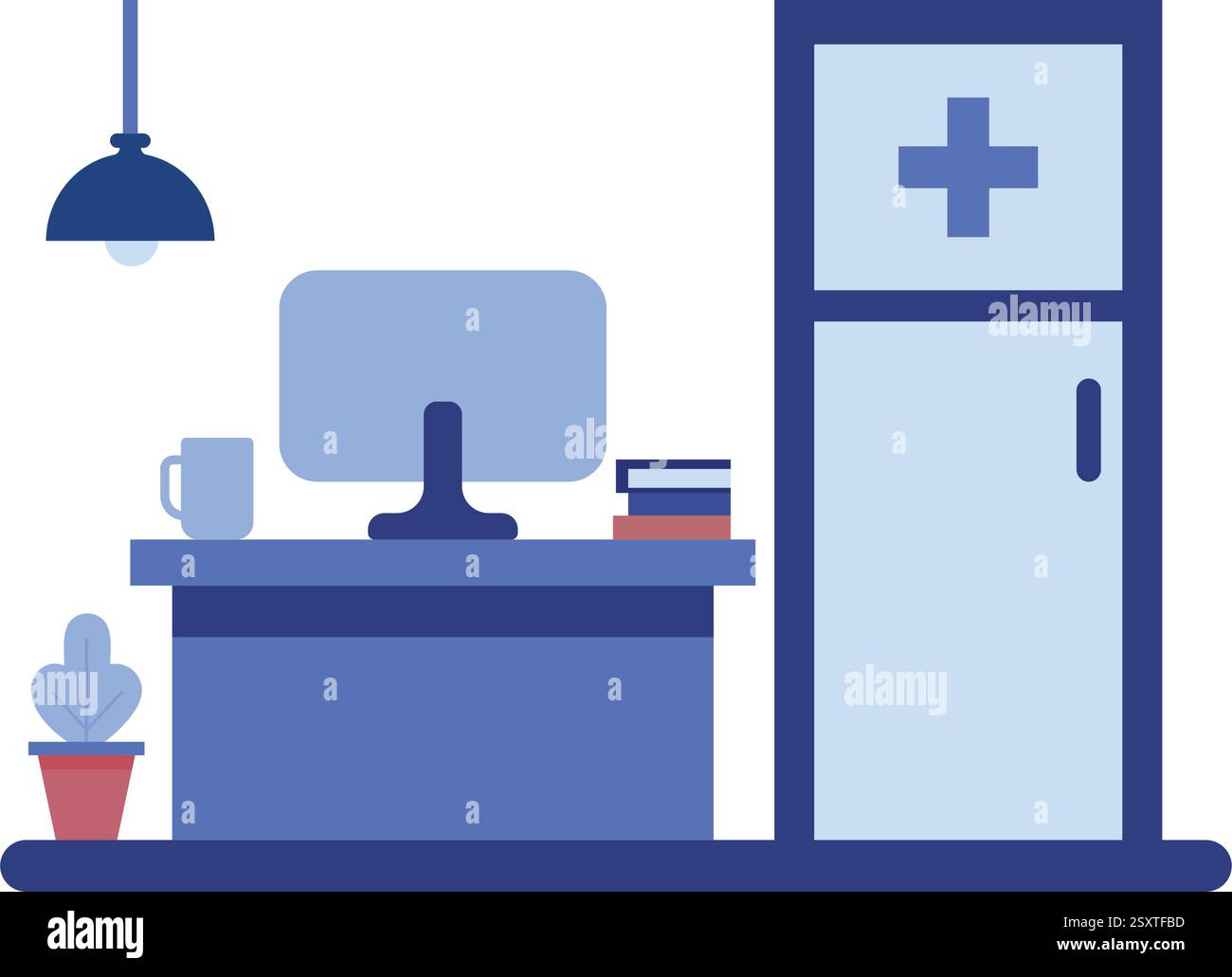 Doctor Room Medical Office Interior Equipment Stock Vector Image & Art ...
