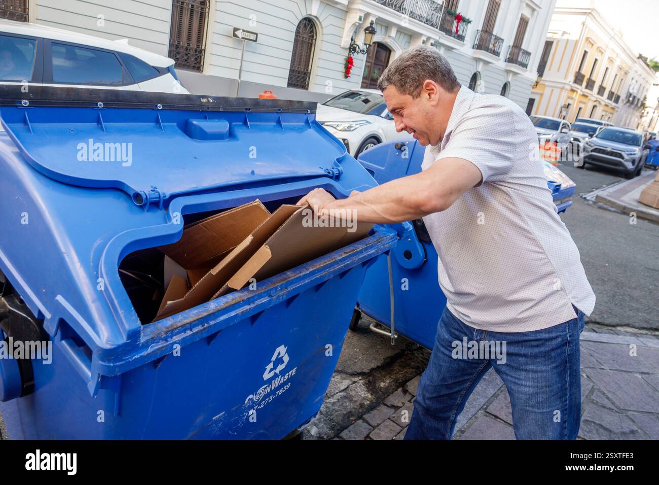 San Juan Puerto Rico,Viejo Old San Juan,Calle de la Fortaleza,recycling ...