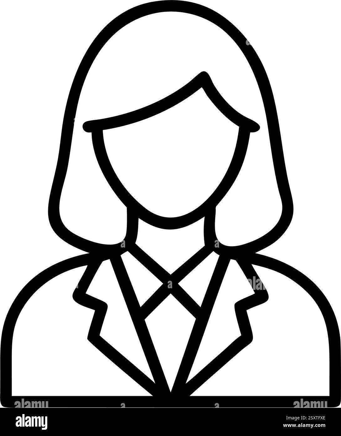 Business Woman Icon Corporate Suit Outline Stock Vector Image & Art - Alamy