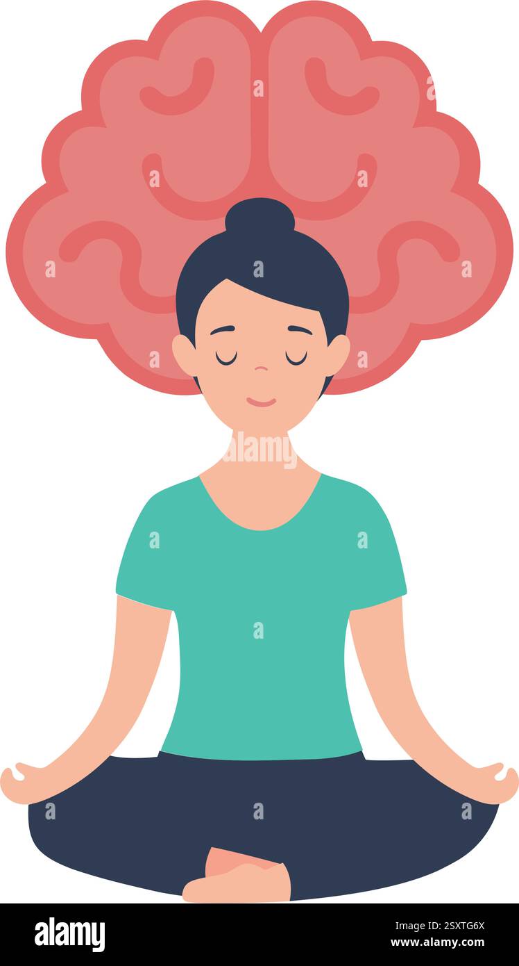 Mind and Body Meditation Brain Stock Vector Image & Art - Alamy