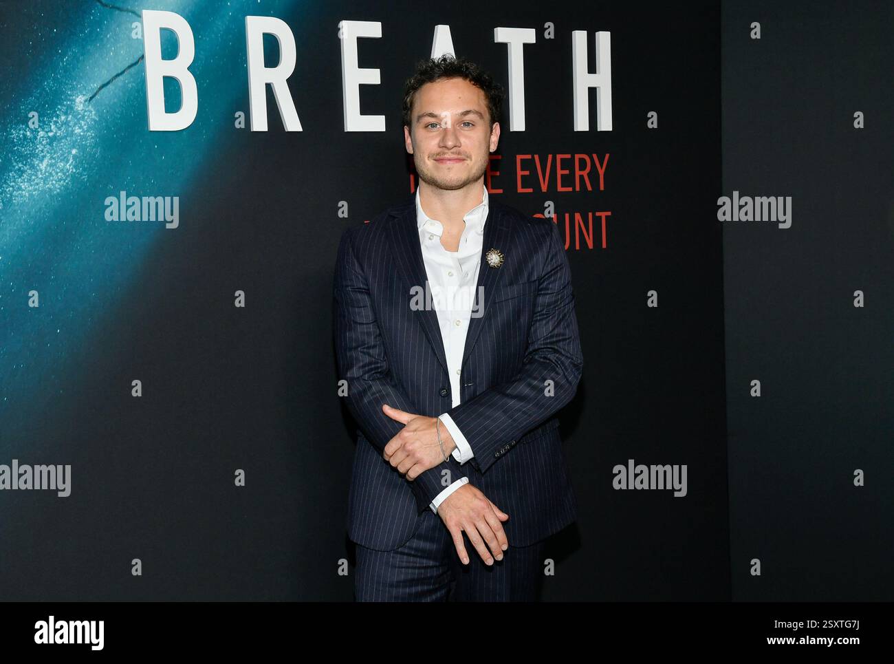 Finn Cole attends the premiere of Focus Features' "Last Breath" at AMC ...