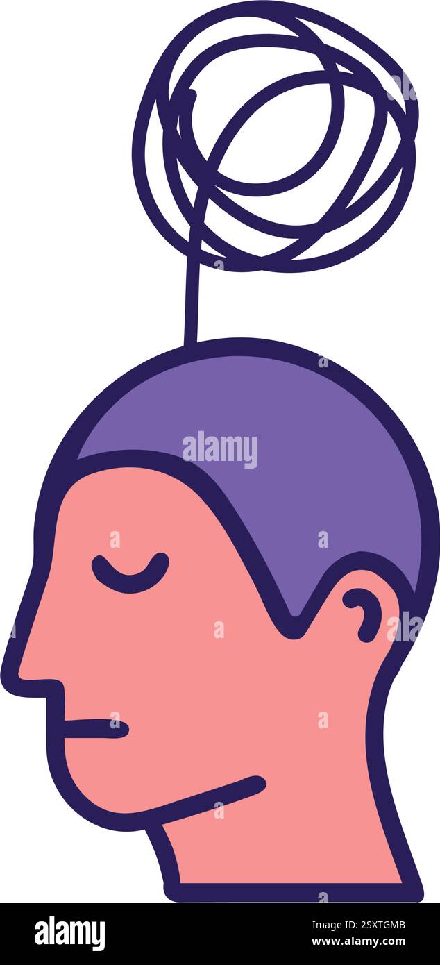 Mental Health Overthinking Mind Icon Stock Vector Image & Art - Alamy