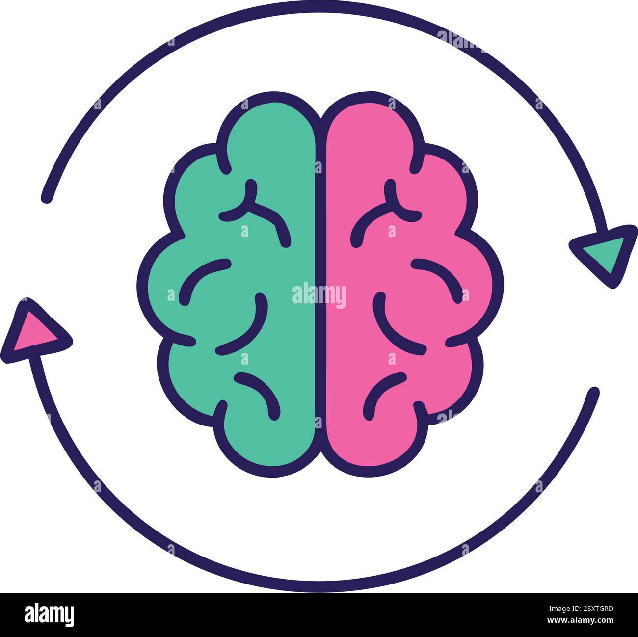 Mental Health Brain Cycle Icon Stock Vector Image & Art - Alamy