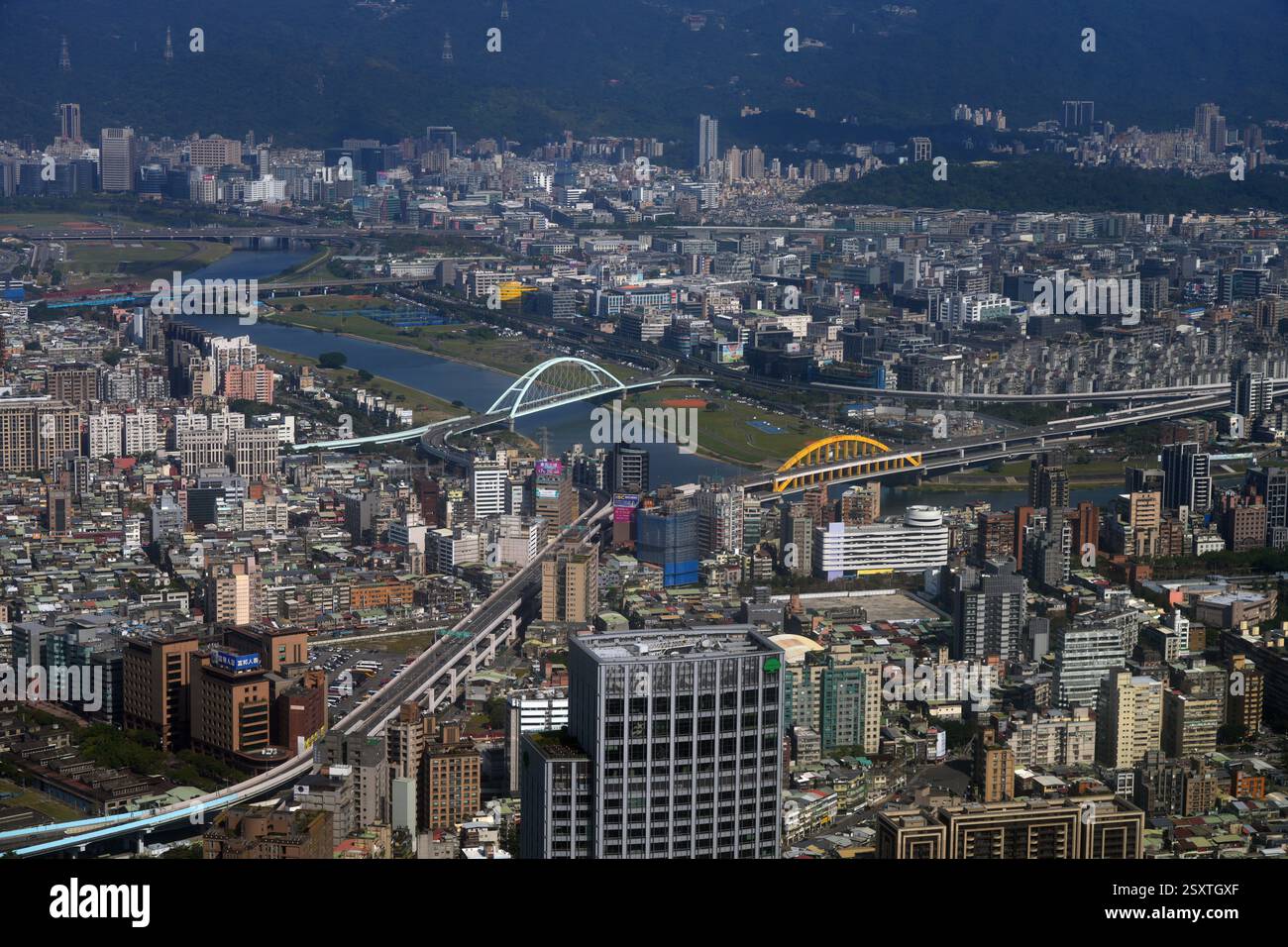 TAIPEI, TAIWAN -12 JAN 2025- Day view of downtown Taipei City, the ...