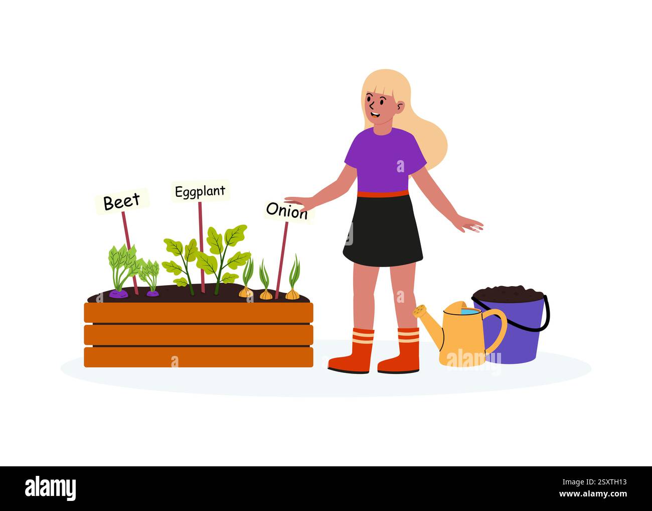 Home working in garden Stock Vector Images - Alamy