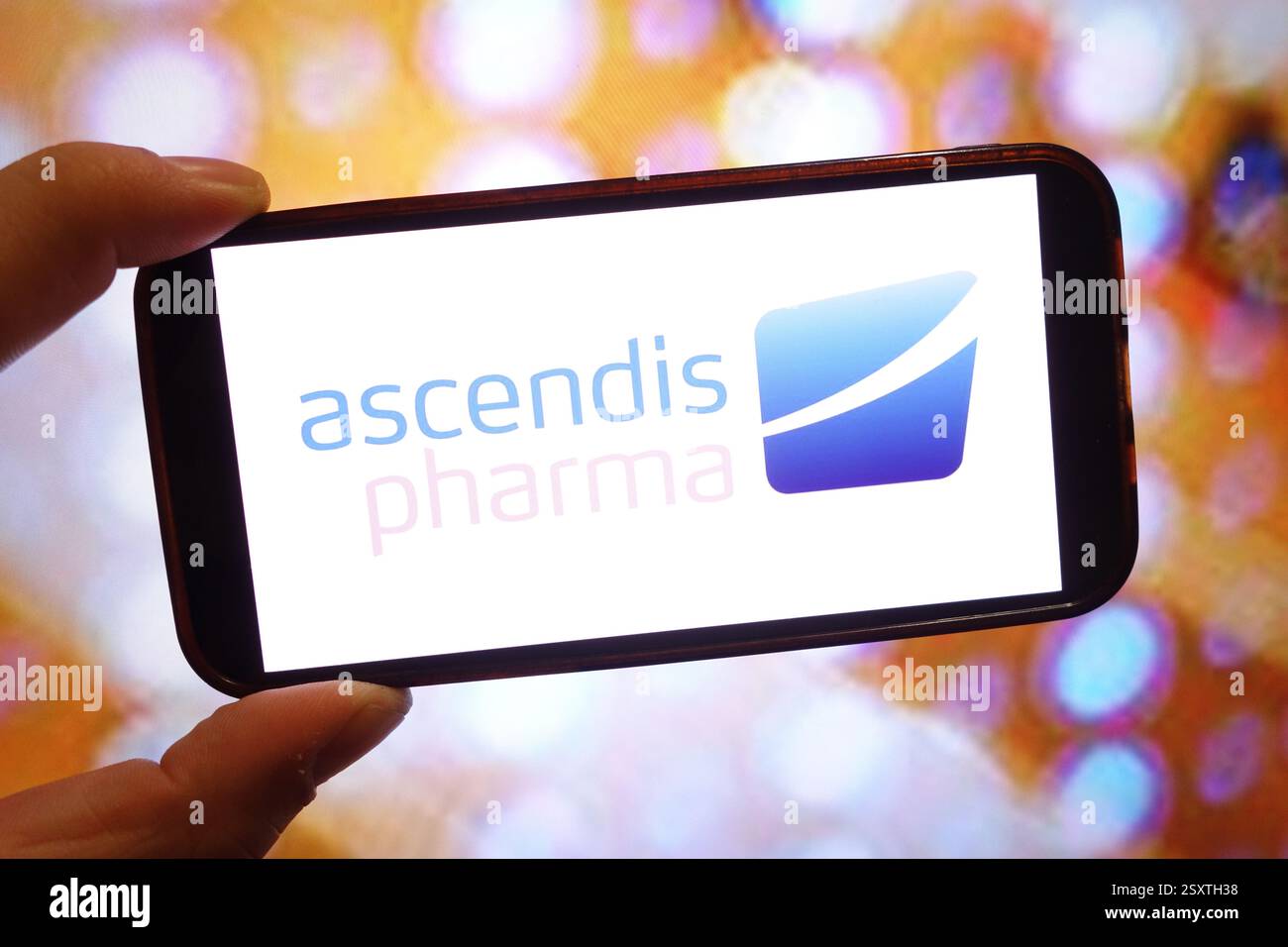 Poland. 22nd Feb, 2025. In this photo illustration, the Ascendis Pharma ...