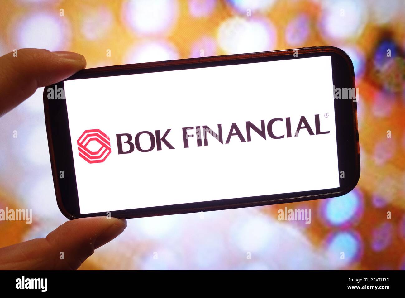 Poland. 22nd Feb, 2025. In this photo illustration, the BOK Financial company logo is seen ...